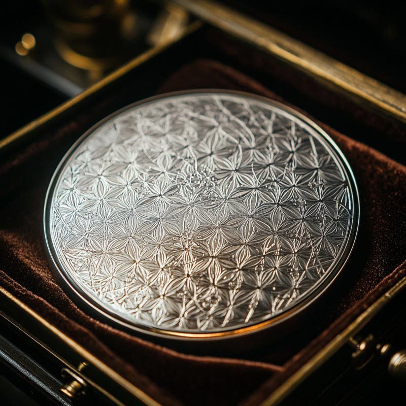 Intricate Silver-Plated Decorative Plate Featuring Floral Patterns in a ...
