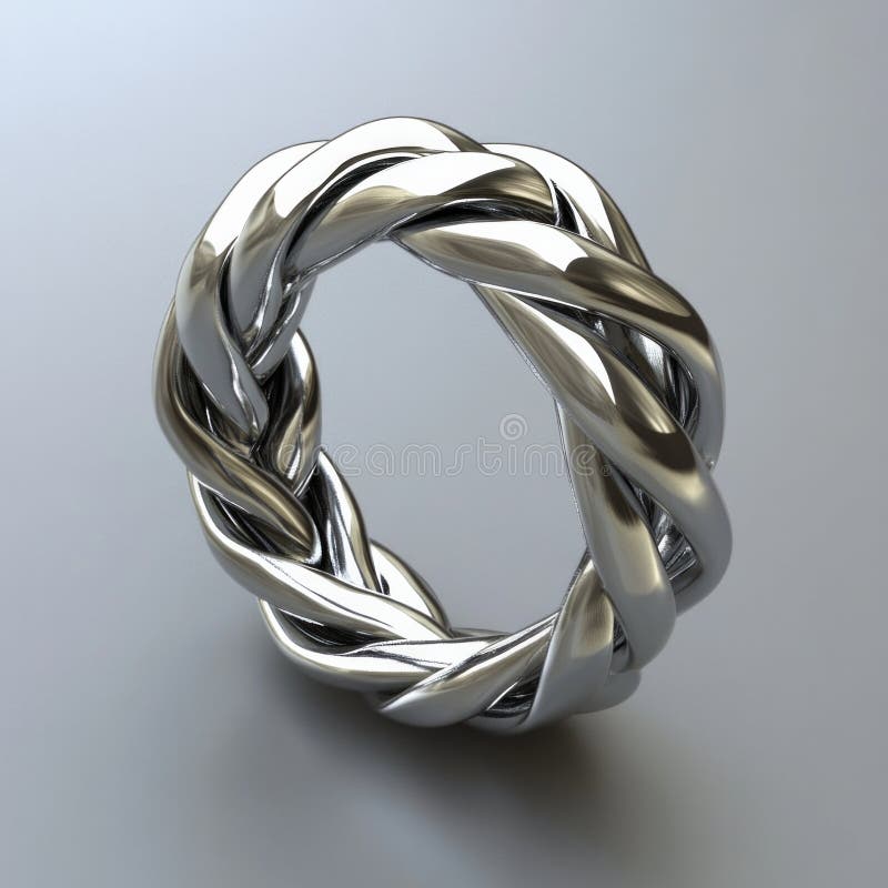 Intricately Twisted Silver Torus with Metallic Reflection Stock Image ...