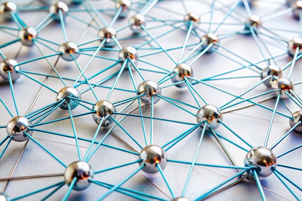 Intricate Silver Wire Network a TopDown View of Monochrome Connectivity ...