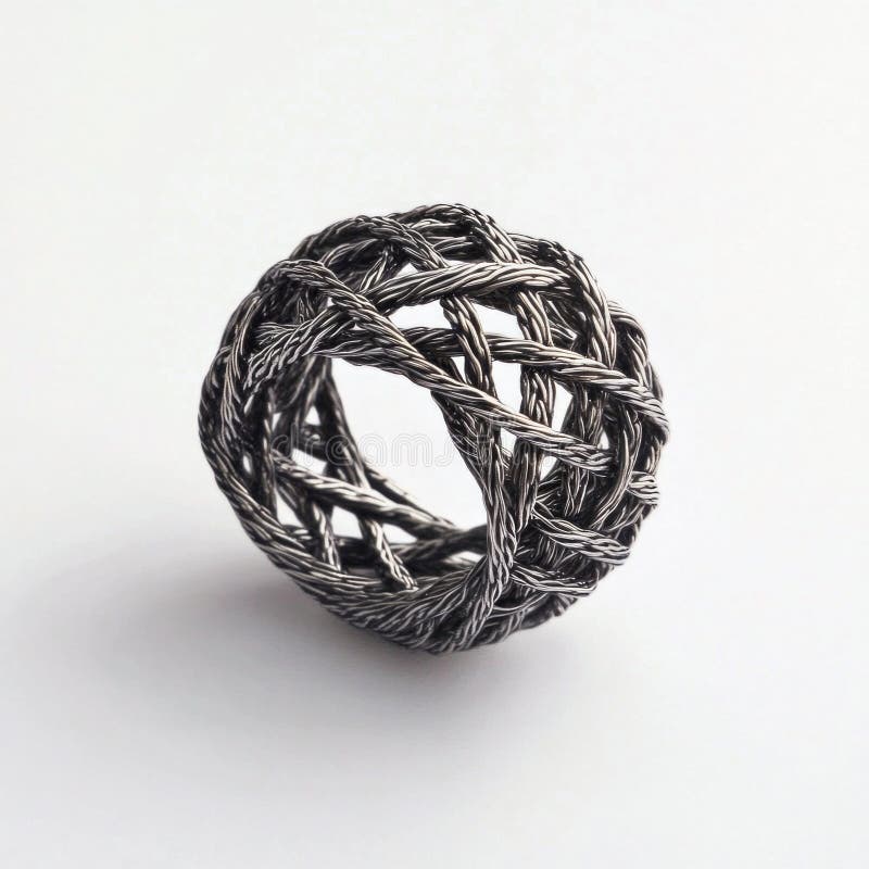 Intricate Silver Wire Sphere on Smooth Surface Stock Image - Image of ...