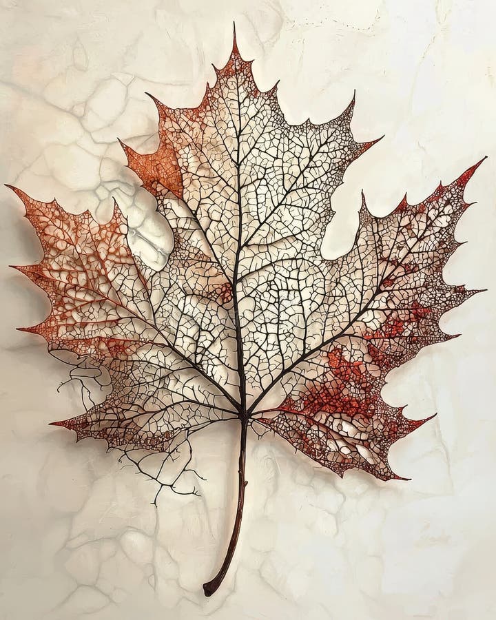 Intricate Skeleton Leaf on Light Background Showcasing Delicate Veins ...