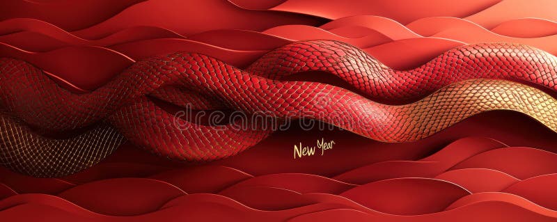 Intricate Snake Pattern on Chinese Red Envelope Design for New Year ...