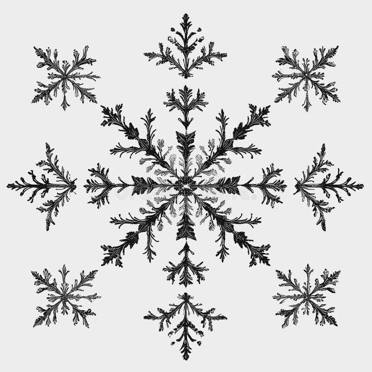 Intricate Snowflake Pattern on White Background Stock Image - Image of ...