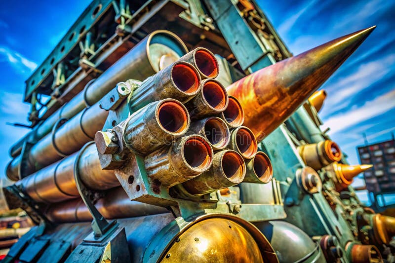 Intricate SovietEra LunaM Rocket Launcher Components a Macro ...