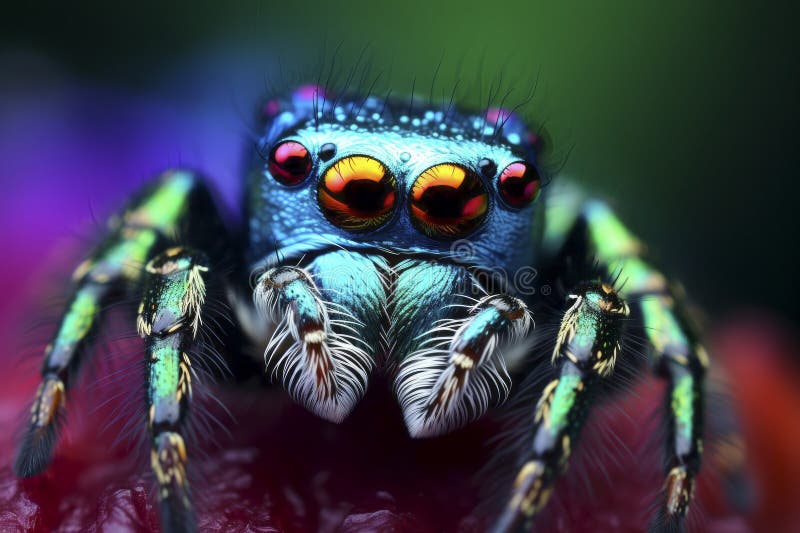 Intricate Spider Close-Up stock illustration. Illustration of vibrant ...