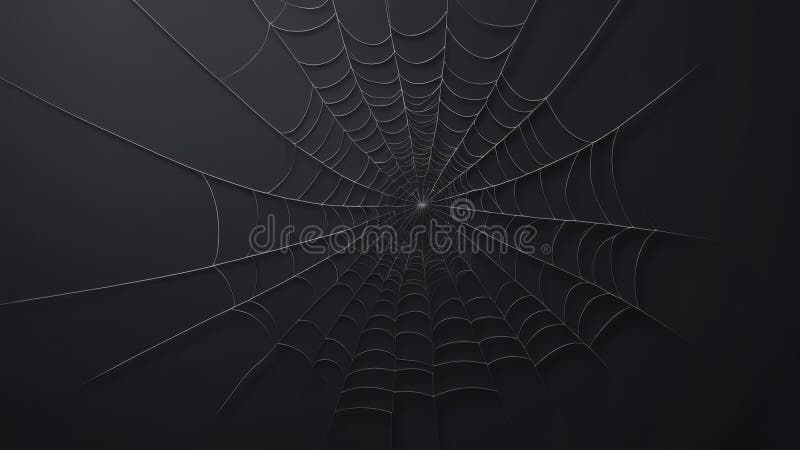 Intricate Spider Web on Black Background Stock Illustration ...