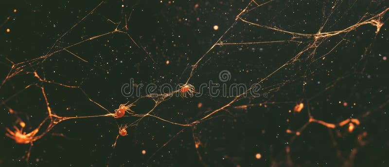 Intricate Spider Web Captures Prey in a Dark, Mysterious Environment ...