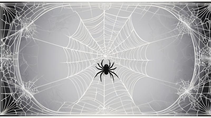 Intricate Spider Web Design in Monochrome Style Stock Illustration ...