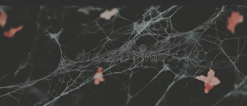 Overlay Texture of Spider Web Intertwined with Leaves in a Natural ...