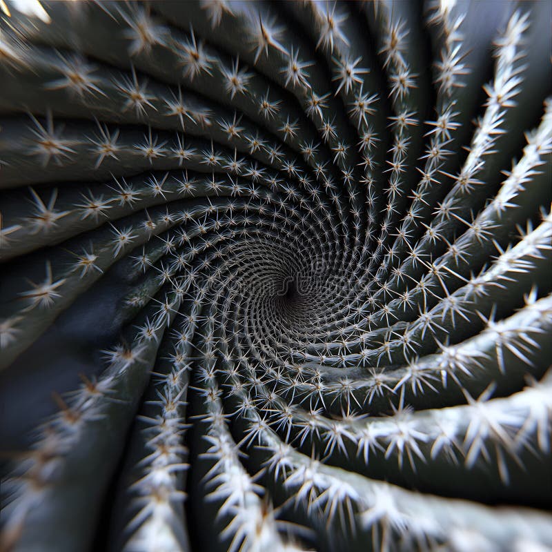 Intricate Spiral of a Cactus Plant Stock Illustration - Illustration of ...
