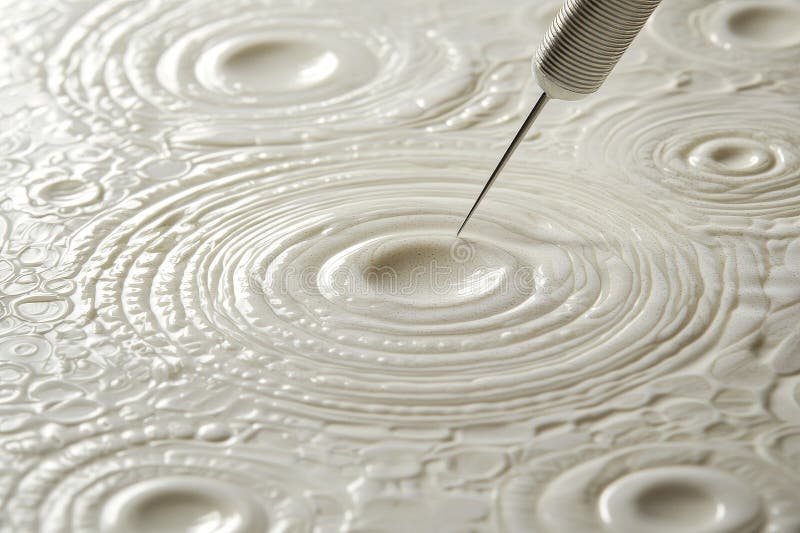 An Intricate Spiral Needle and Thread Atop a Pristine Backdrop ...