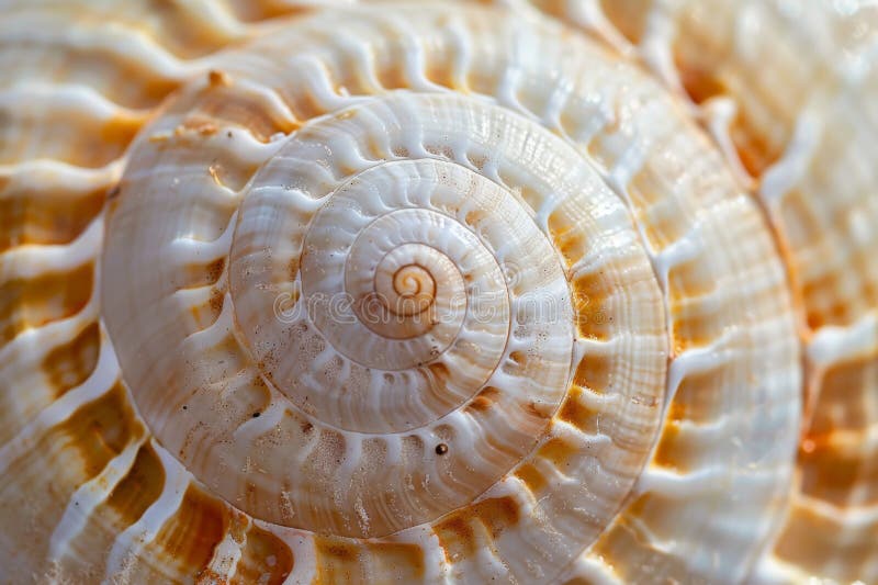 Intricate Spiral Pattern of Seashell Stock Illustration - Illustration ...