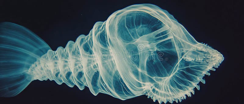 Intricate Spiral of a Seashell with Hidden Chambers Revealed in X-ray ...