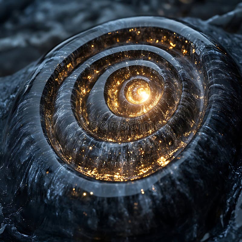 Intricate Glowing Spiral Shell Abstract Art Stock Photos - Free ...