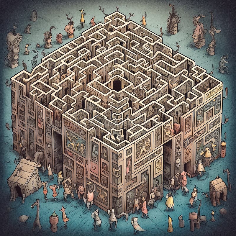 Intricate Square Pattern with Labyrinth, with Lots of Different ...