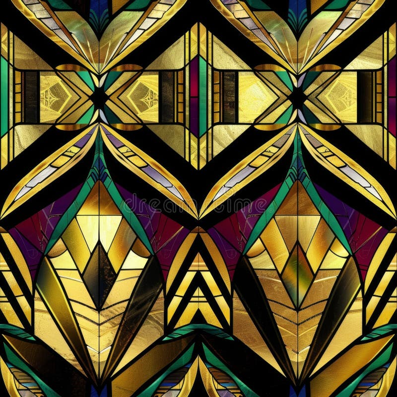 Intricate Stained Glass Pattern with Symmetrical Design Stock Photo ...