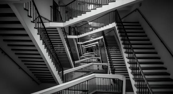 Intricate Stairwell Labyrinth Stock Illustration - Illustration of ...