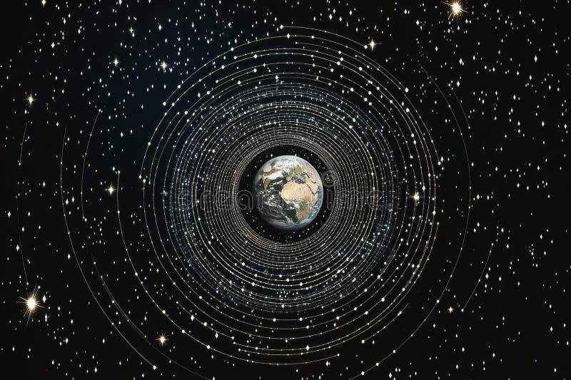 Intricate Star Map Featuring Earth, Constellations, and Nebulae for Sci Fi or Fantasy Visuals ...