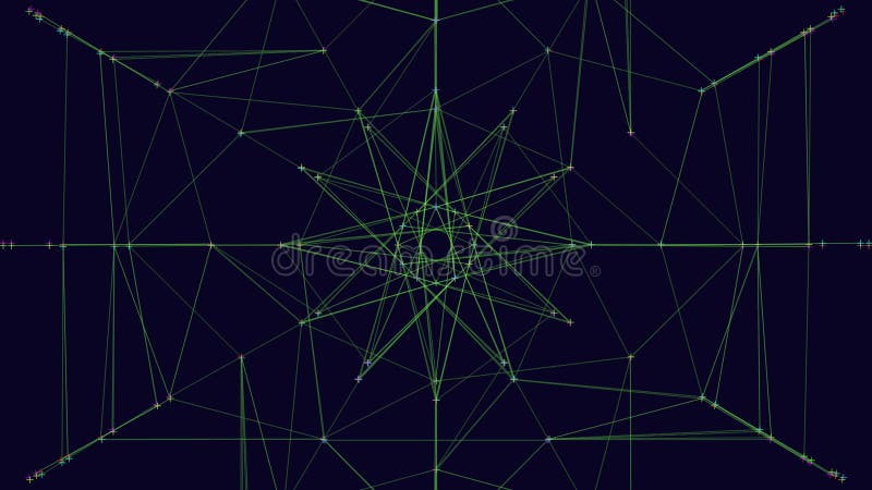 Mesmerizing Interconnected Star Pattern in Green and Blue Lines Stock ...