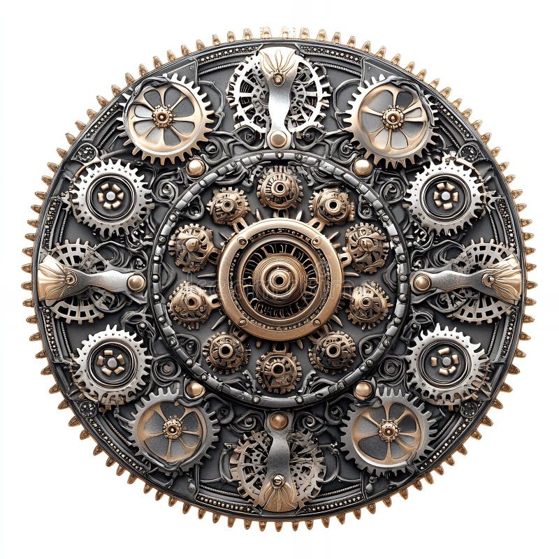 Intricate Steampunk Clockwork Gear Mechanism Design Circular Art Stock ...