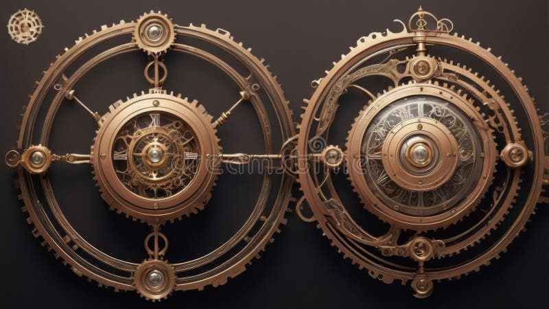 Intricate Steampunk Clockwork Gears Stock Illustration - Illustration ...