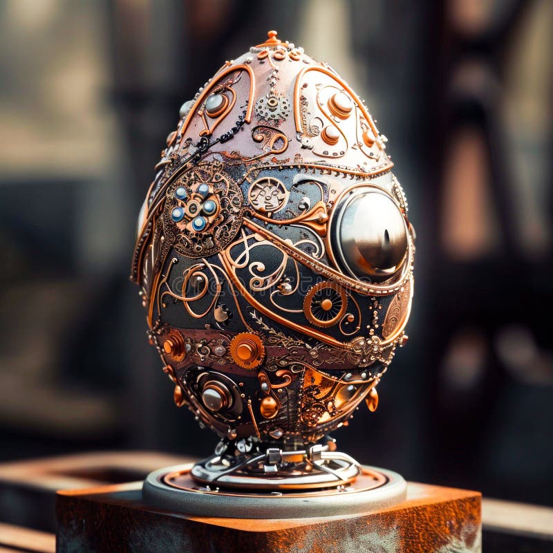 Steampunk easter egg stock image. Image of metal, sphere - 307478963