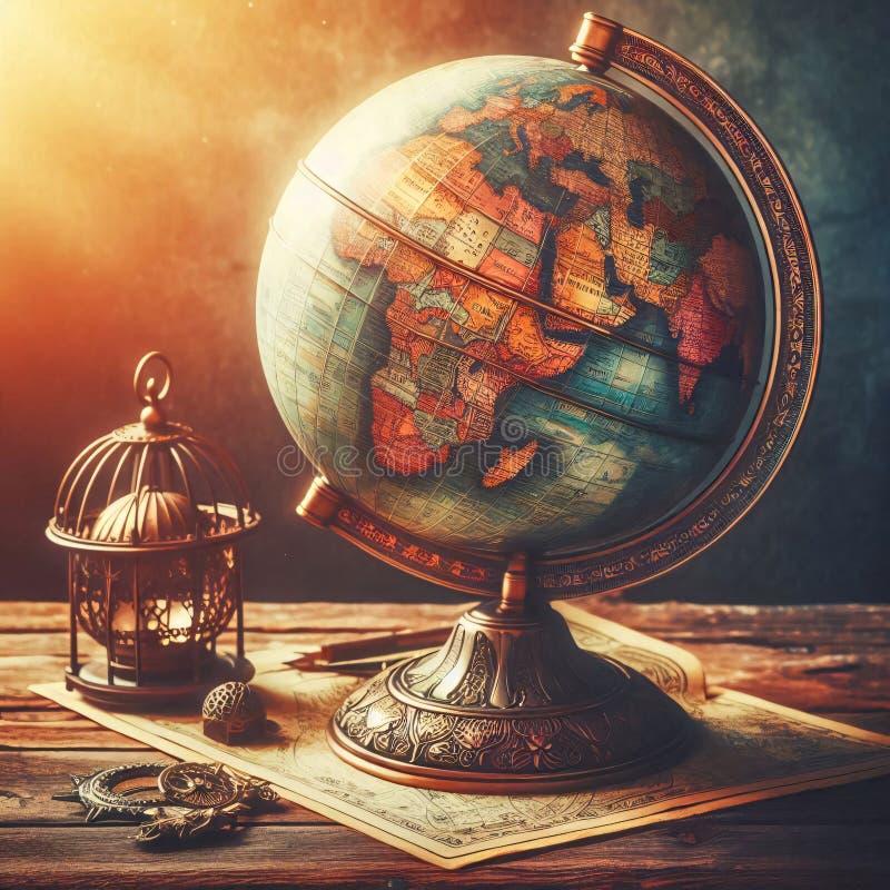 Intricate Steampunk Globe with Gears and Patterns Stock Illustration ...