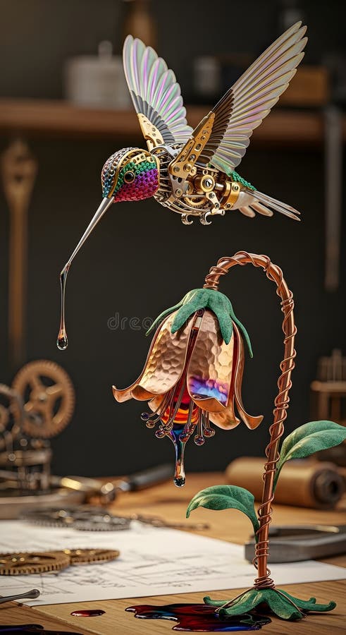 Steampunk Hummingbird Nectar Stock Illustrations – 6 Steampunk ...