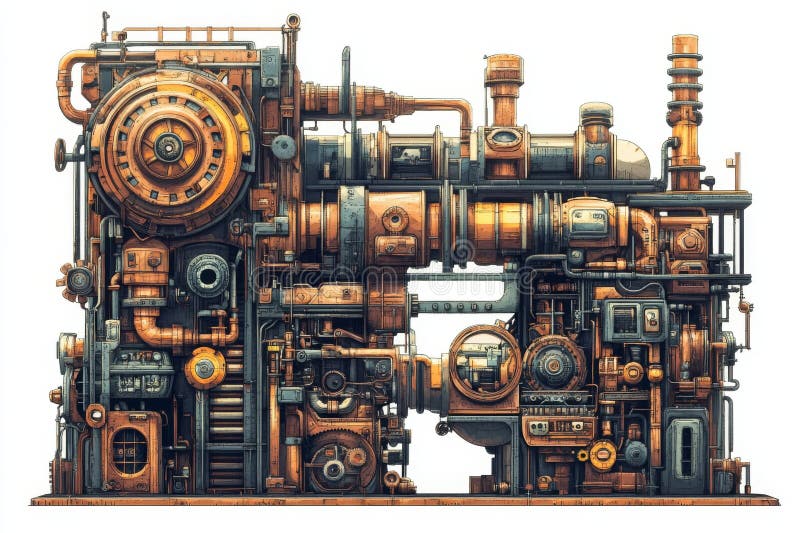 Intricate Steampunk Machine Illustration Stock Illustration ...