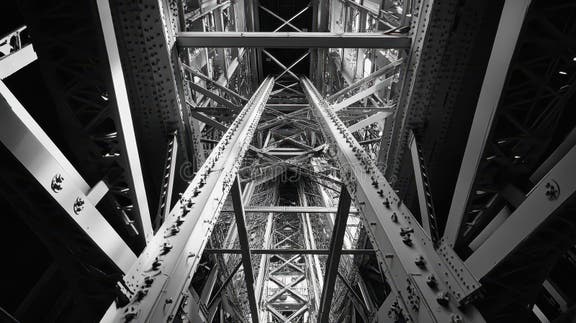 Intricate Steel Frame Structure of a Commercial Tower Under ...