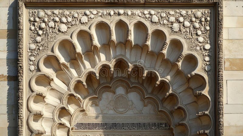 Intricate Stone Carving Architectural Detail Mosque Design Stock ...