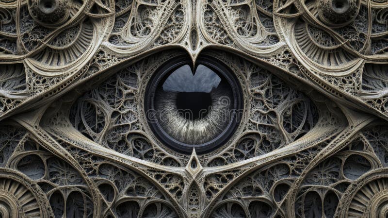 Intricate Stone Eye Abstract Architecture Design Stock Illustration ...