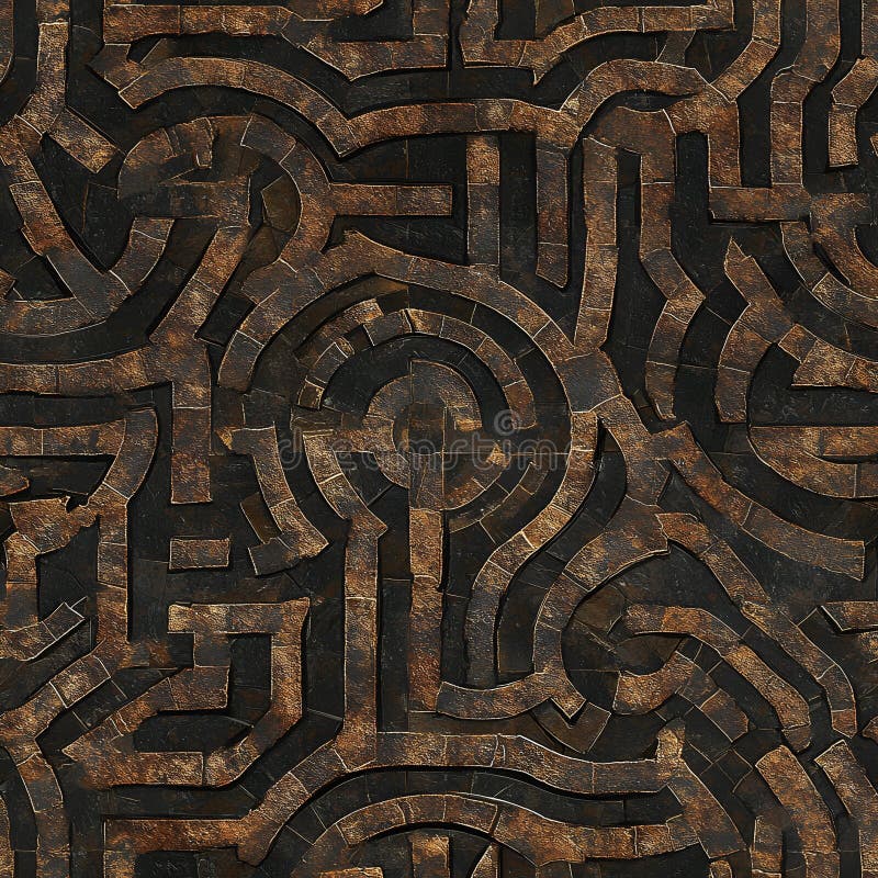 Intricate Stone Maze Pattern. AI Generated Stock Illustration ...
