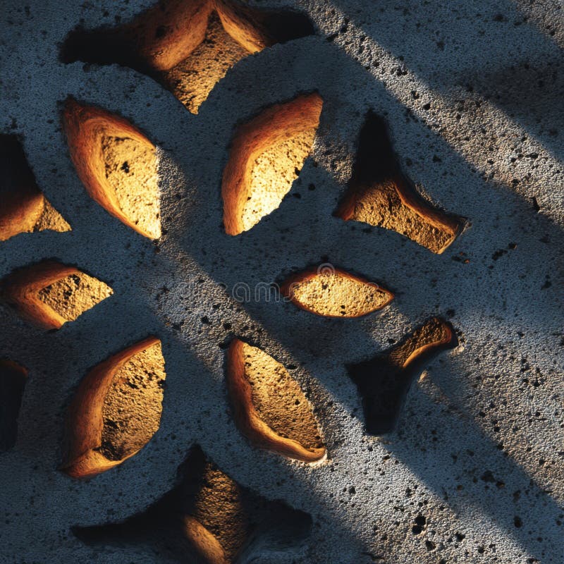 Intricate Stone Texture with Warm Light and Geometric Pattern Stock ...