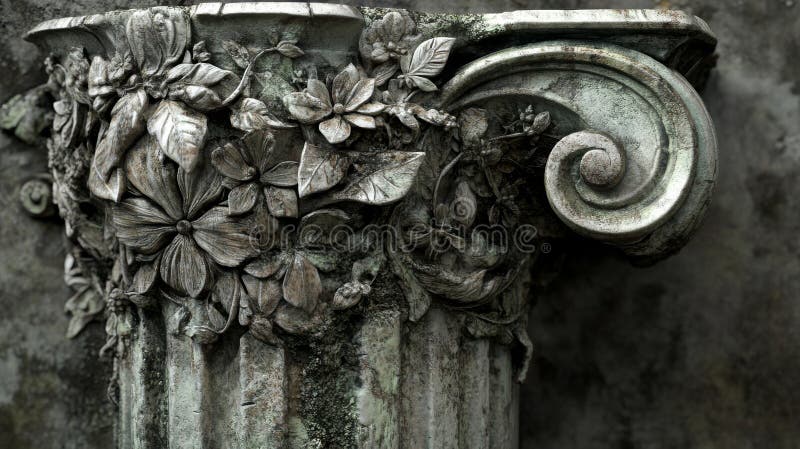Intricate Stonework of an Ancient Greek Corinthian Capital Stock Image ...