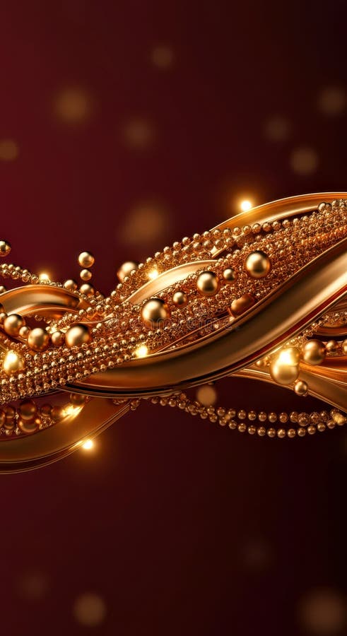 Intricate Strands of Golden Threads Intertwined with Glowing Lights ...
