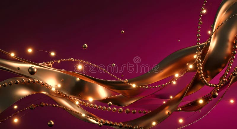 Intricate Strands of Golden Threads Intertwined with Glowing Lights ...