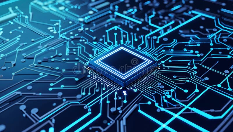 Intricate Stylized Circuit Board Design with Complex Network Layout ...