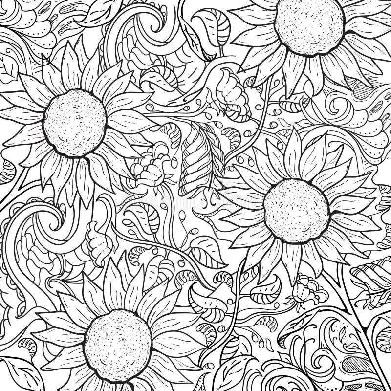 Intricate Sunflower Design. Vector Illustration Decorative Design Stock ...