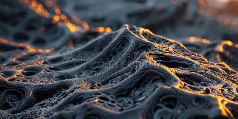 Intricate Surface Texture of Porous Black Lava Rock with Unique ...
