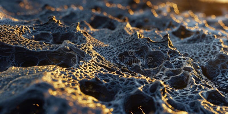 Intricate Surface Texture of Porous Black Lava Rock with Unique ...