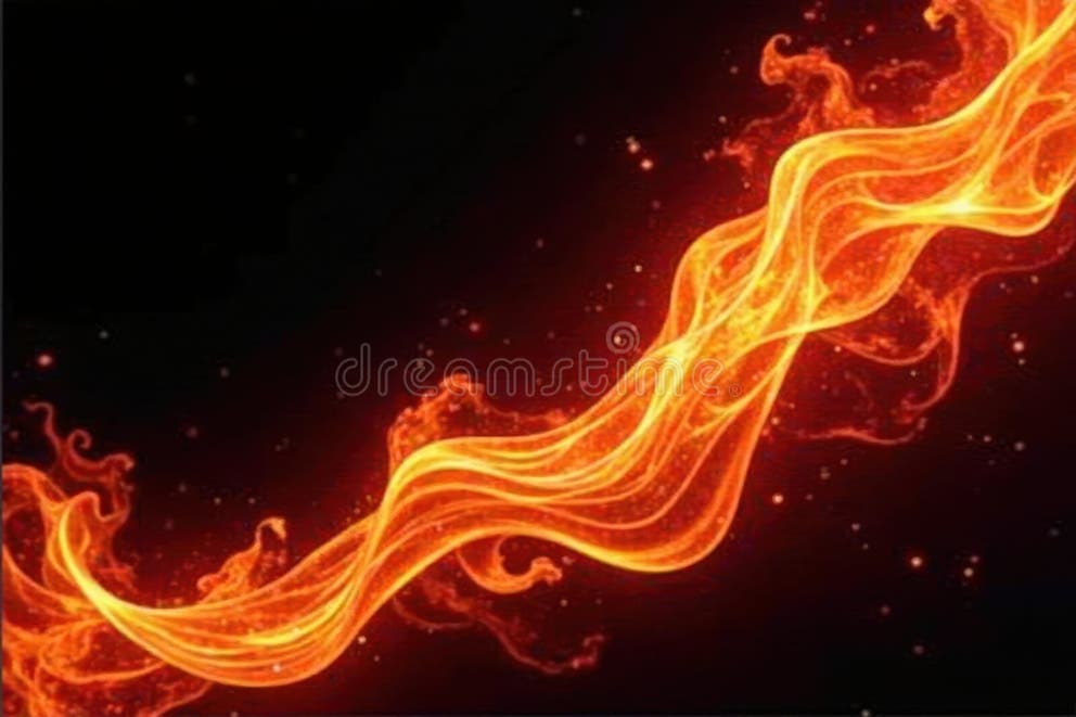 Intricate Swirling Fire Patterns Against a Stark Black Backdrop, Black ...