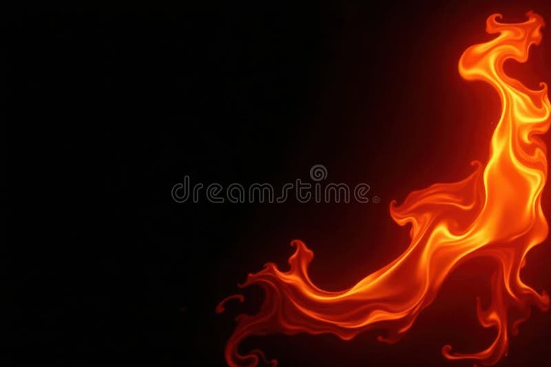 Intricate Swirling Fire Patterns Against a Stark Black Backdrop, Smoke ...