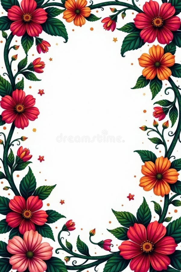 Intricate, Swirling Floral Pattern Forming a Frame , Border, Design ...