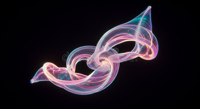 Abstract Swirling Light Trails: Rainbow Nebula Effect on Black ...