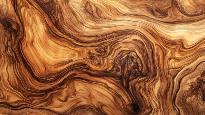Intricate Swirling Pattern of Dark and Light Brown Wood Grain Stock ...