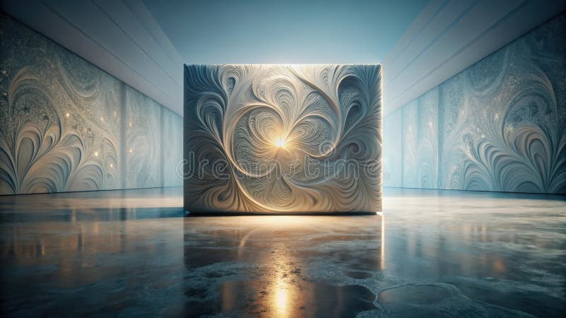 Intricate Swirling Patterns Adorn a Modern Gallery Space, Featuring a ...