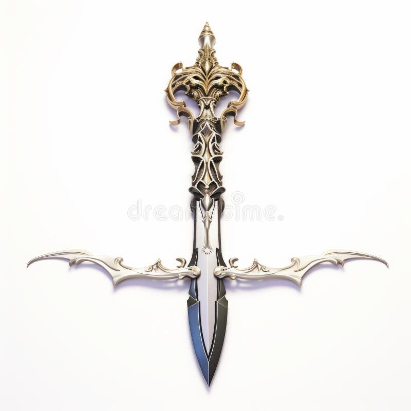 Intricate Sword with Symmetrical Composition and Exaggerated Nobility ...