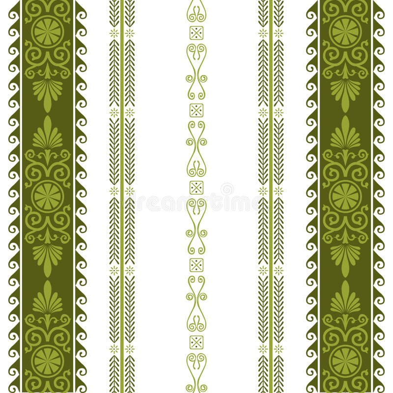 A Green and White Striped Intricate Seamless Borders with Unique ...