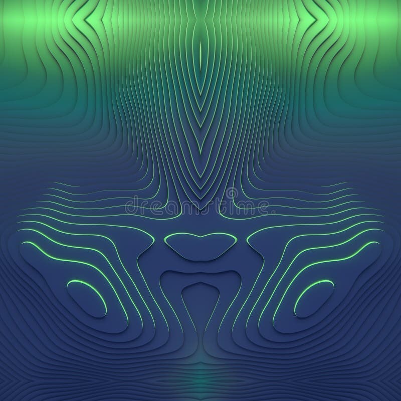 Symmetrical Pattern of Topographic Layered Map of Purple-green Color ...